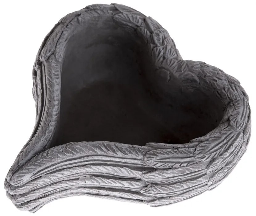 Pietní dekorace Betonový květináč Srdce, 20 x 8,5 x 18,5 cm