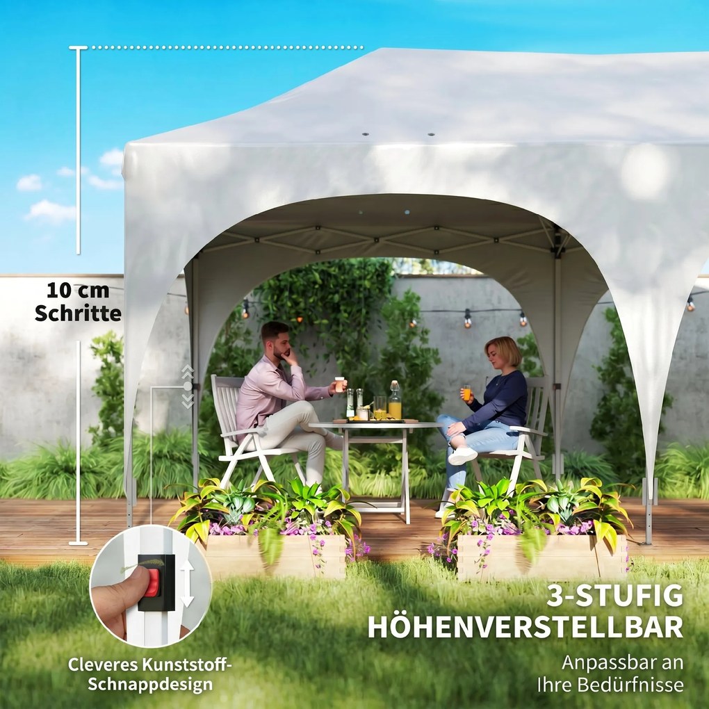3 x 6 m pop-up pavilon s bočními stěnami, 6 pytlů s pískem, výškově nastavitelná střecha, stan pro zahradní párty s přepravní taškou