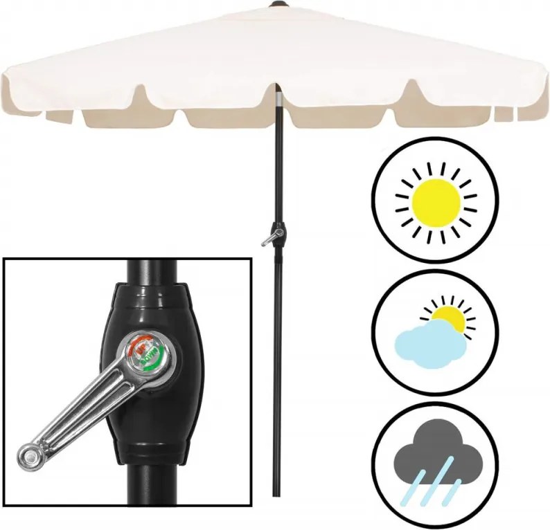 Zahradní slunečník 230 cm, krémový SPRINGOS PALMA GU0039