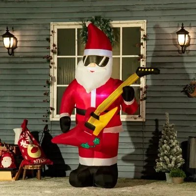 Outsunny Vánoční dekorace Nafukovací Santa Claus venkovní vánoční dekorace, včetně ventilátoru, 140 cm, červená + bílá