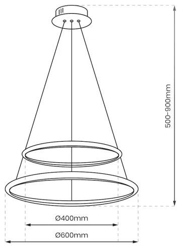 LED Lustr na lanku HOOP LED/51W/230V pr. 60 cm 4000K černá