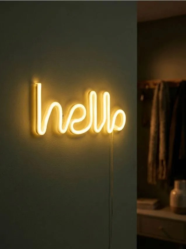 Sinsay - LED neonová lampa ve tvaru nápisu hello - bílá