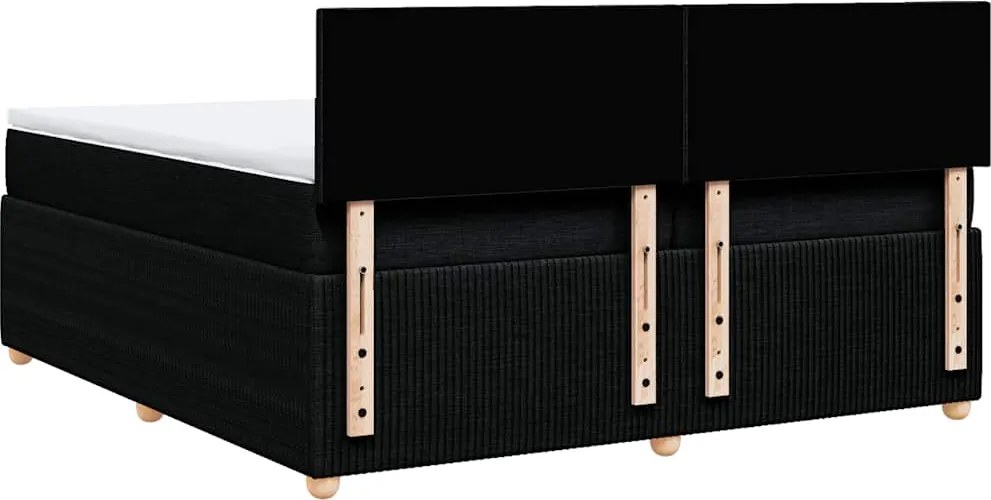 Box spring postel s matrací černá 200x200 cm textil 3287558