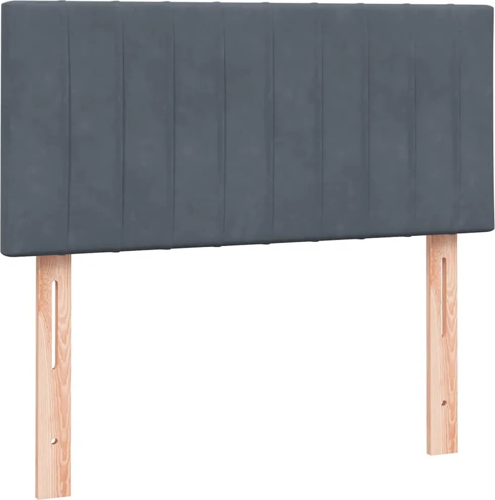 Box spring postel s matrací tmavě šedá 80x220 cm samet 3316426