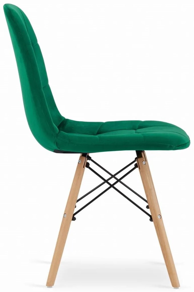 SUPPLIES DUMO skandinávská sametová židle - zelená barva