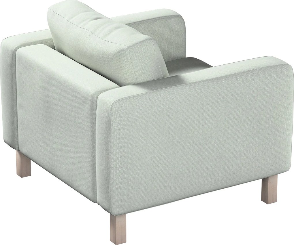 Potah na křeslo IKEA Karlstad, krátký barva modrá látka pletený vzor