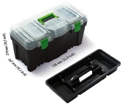 Plastový kufr, box na nářadí GREENBOX 55 x 26,7 x 27 cm