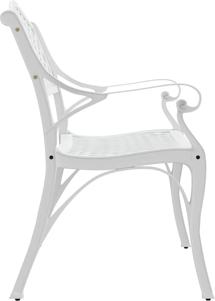 Zahradní lavice 102 cm litý hliník bílá 317746