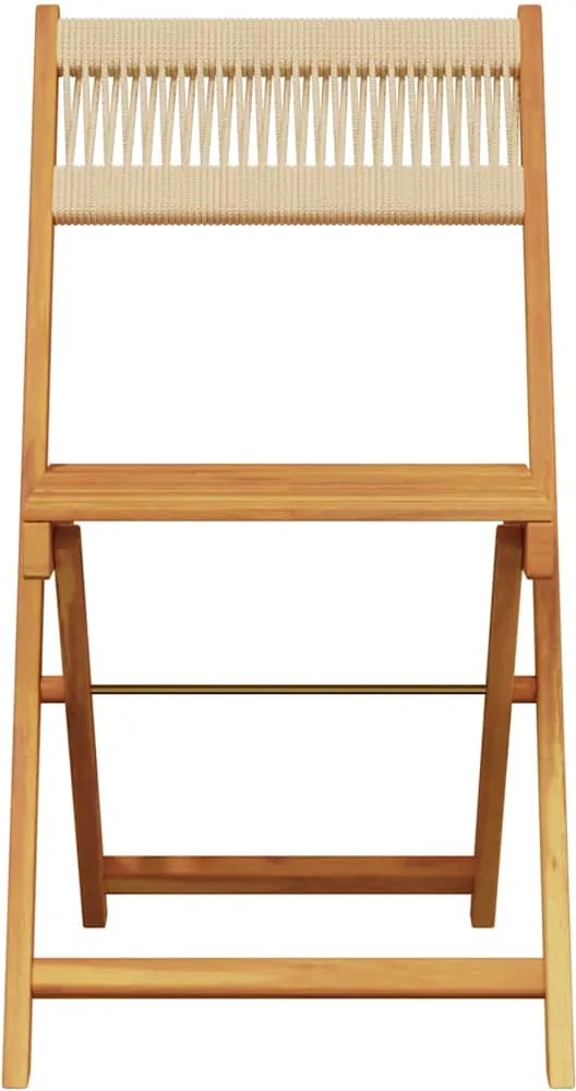 3dílný bistro set béžový polypropylen a masivní dřevo 3281747