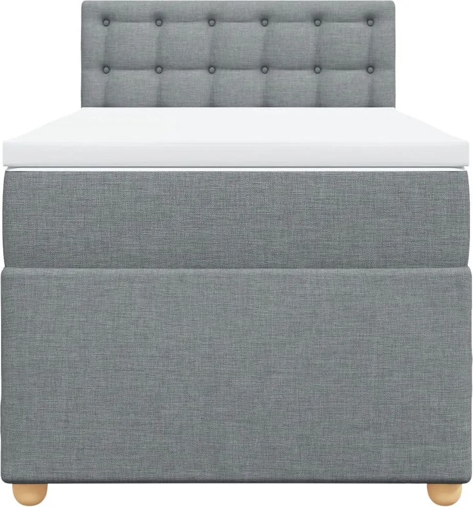Box spring postel s matrací světle šedá 90x190 cm textil 3286549