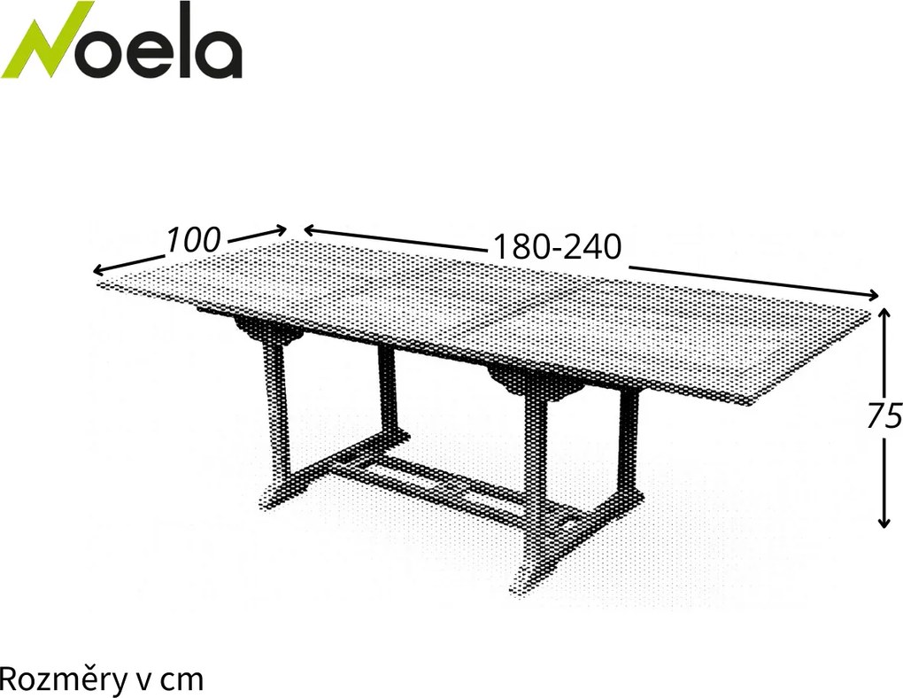 Noela Zahradní rozkládací stůl hranatý Faisal