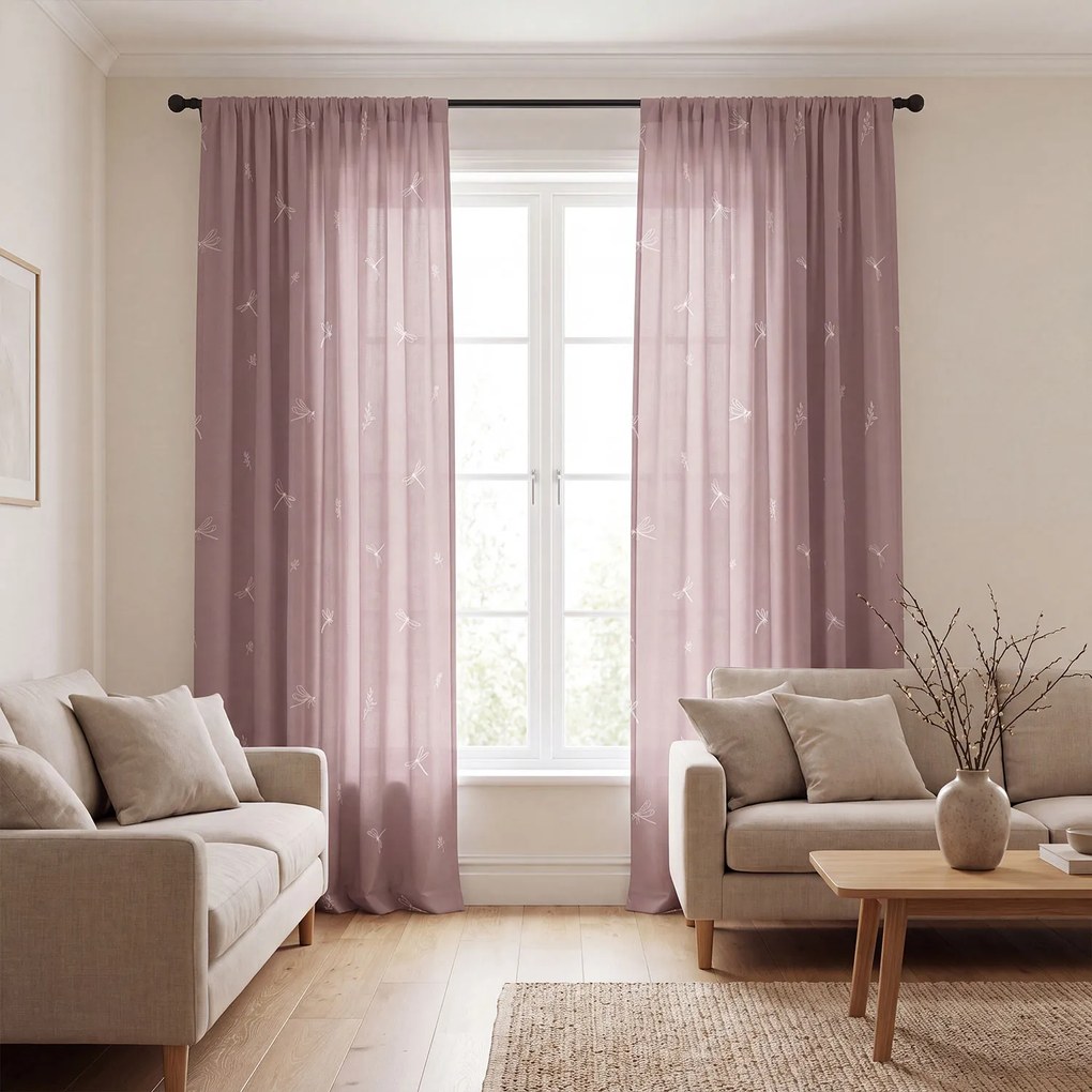 Perkálový bavlněný závěs s tunýlkem - Dotek křídel Velikost: Rozměr závěsu (v x š) - 240 x 140 cm