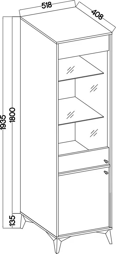 FALCO Vitrína Tomila 101/1 Odstín: Béžová