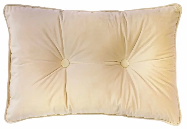 Krémově bílý polštář Tiseco Home Studio Velvet Button, 40 x 60 cm