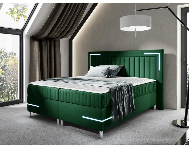 Kontinentální postel Suhak 3 LED, Rozměr postele: 160x200, Barva:: Velluto 14