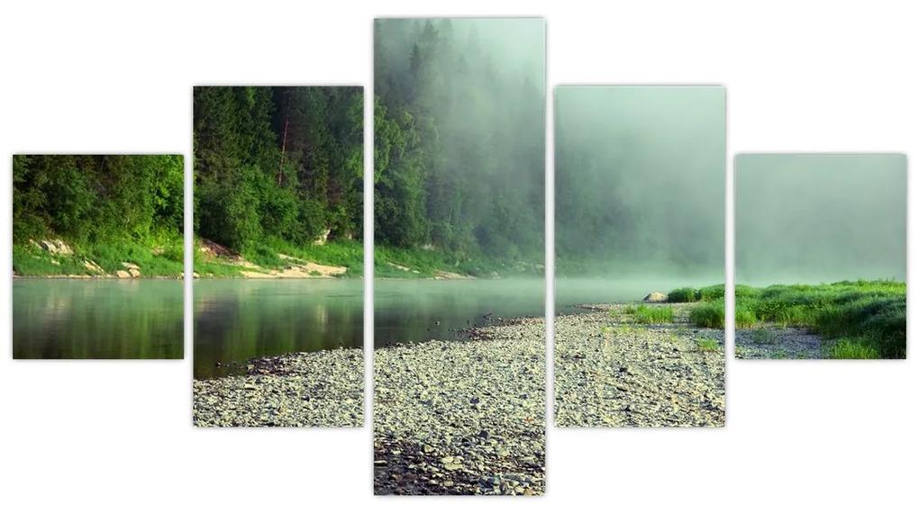 Obraz - Řeka u lesa (125x70 cm)