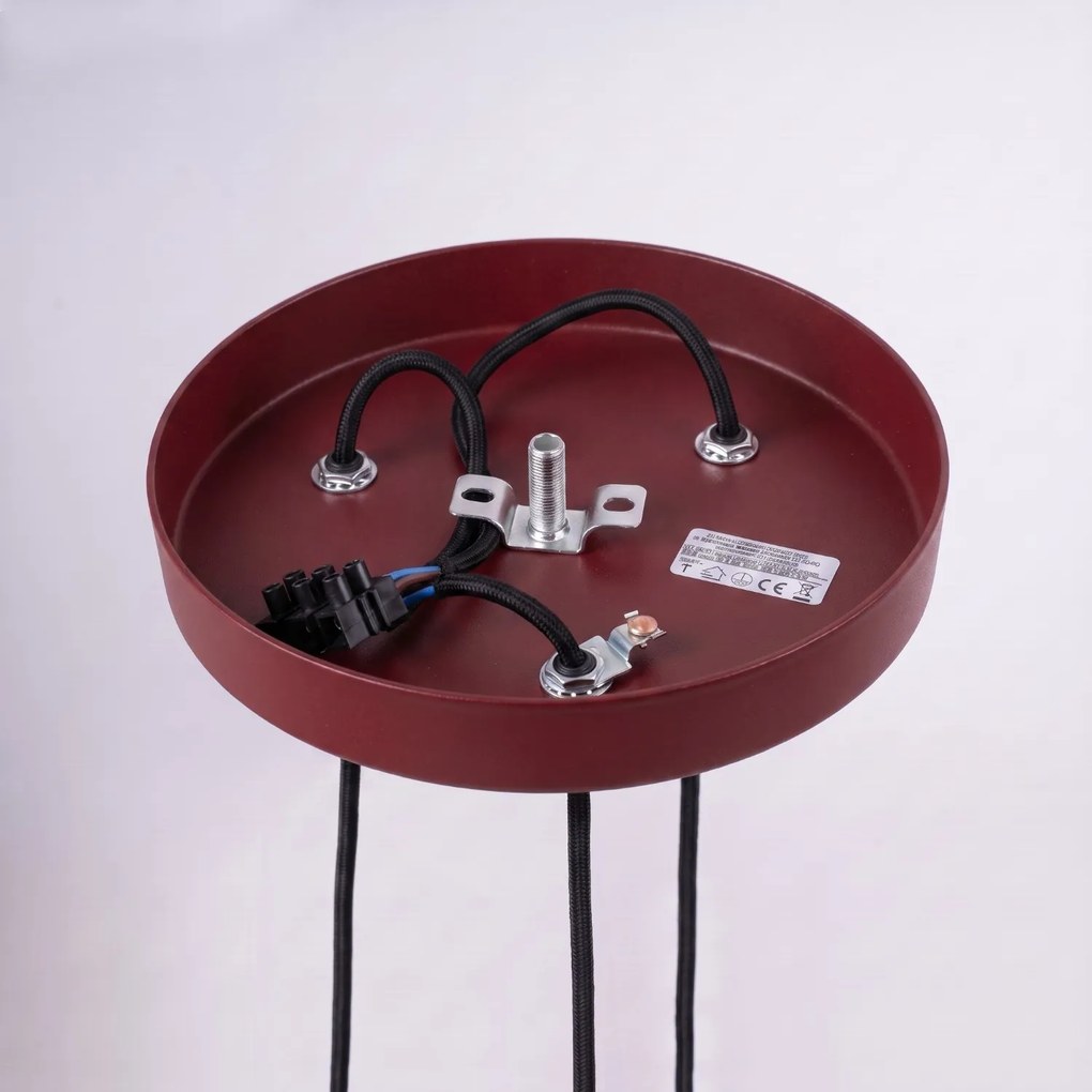 Sollux Lighting Závěsné svítidlo ARCHE 3P bordó
