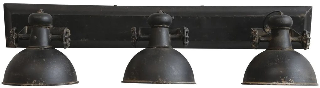 Industriální černé antik kovové nástěnné světlo Fact ceiling - 85*19*30cm / E14