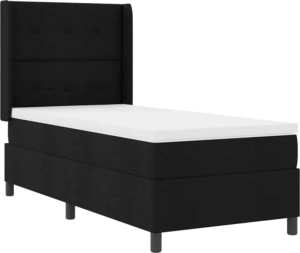Postel s boxspringem s polštářem Černý 200 x 80 cm textil 3341611