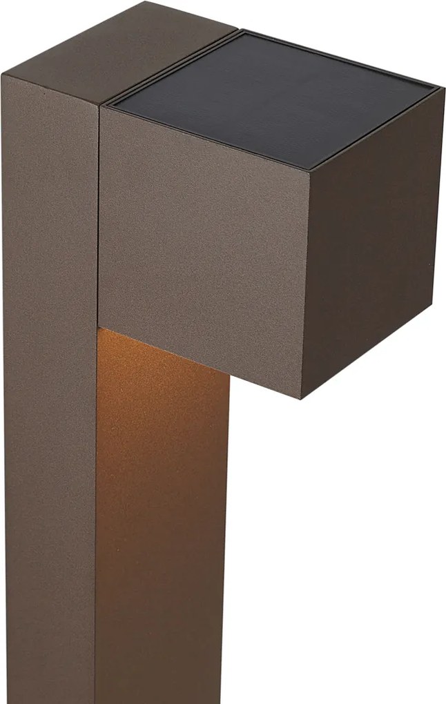 Venkovní lampa rezavě hnědá 65 cm vč. LED IP64 s tlumeným světlem a solárním napájením - Charlene