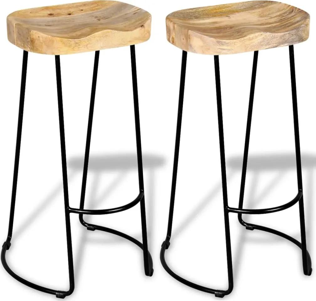 vidaXL Barové stoličky 2 ks masivní mangovníkové dřevo [244010]