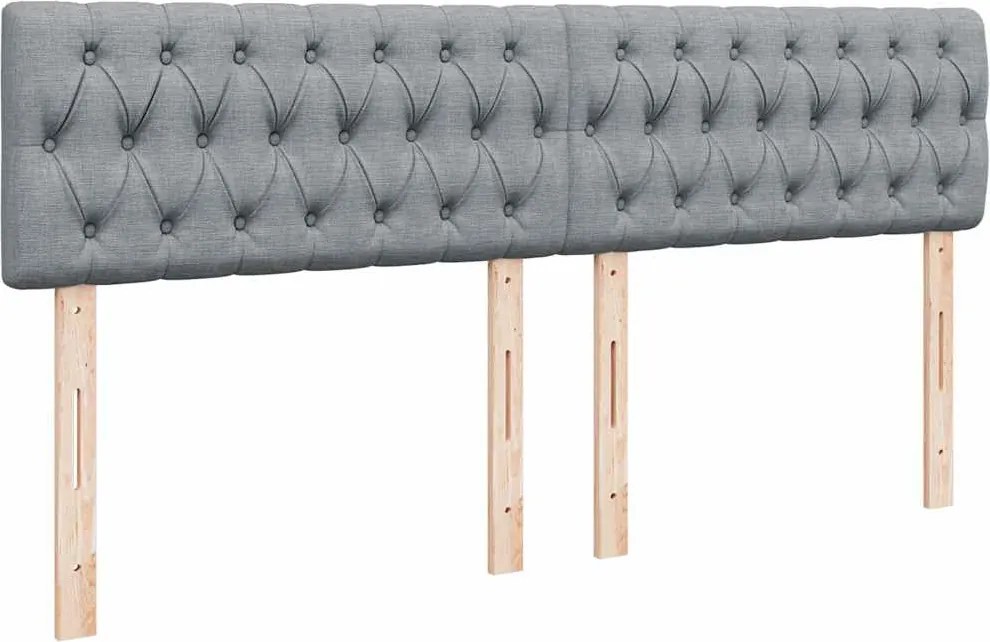 Box spring postel s matrací světle šedá 200 x 200 cm textil 3287570