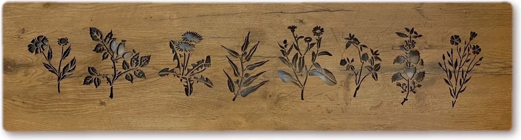 Li-Go "Byliny" světelný obraz s baterií 120x31cm varianta ovládání: manuál/pohybové čidlo, provedení povrchu: černá s patinou