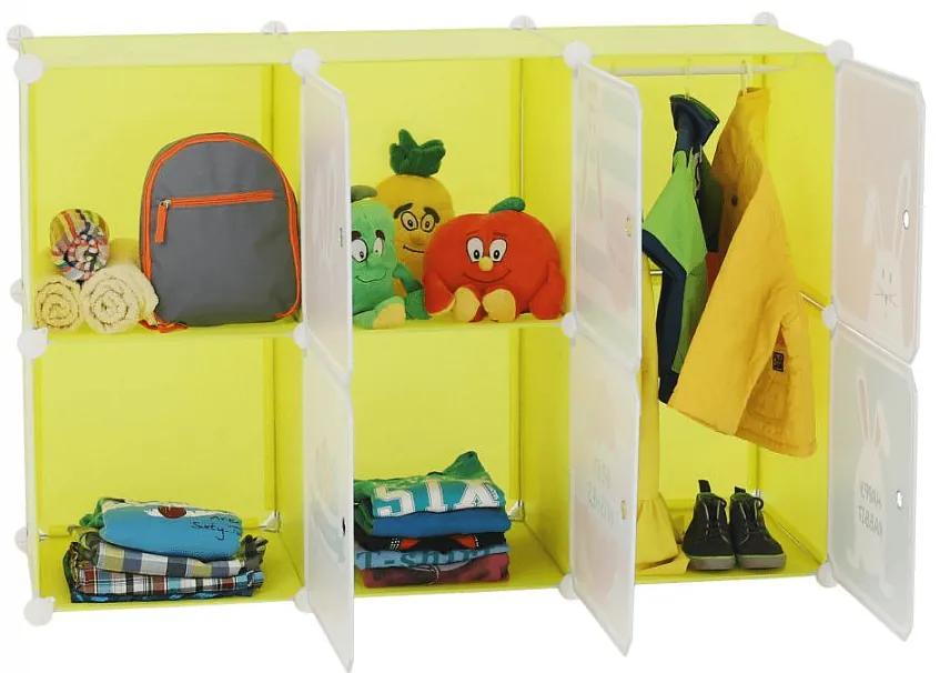 Tempo Kondela Dětská modulární skříňka, zelená/dětský vzor, TEKIN