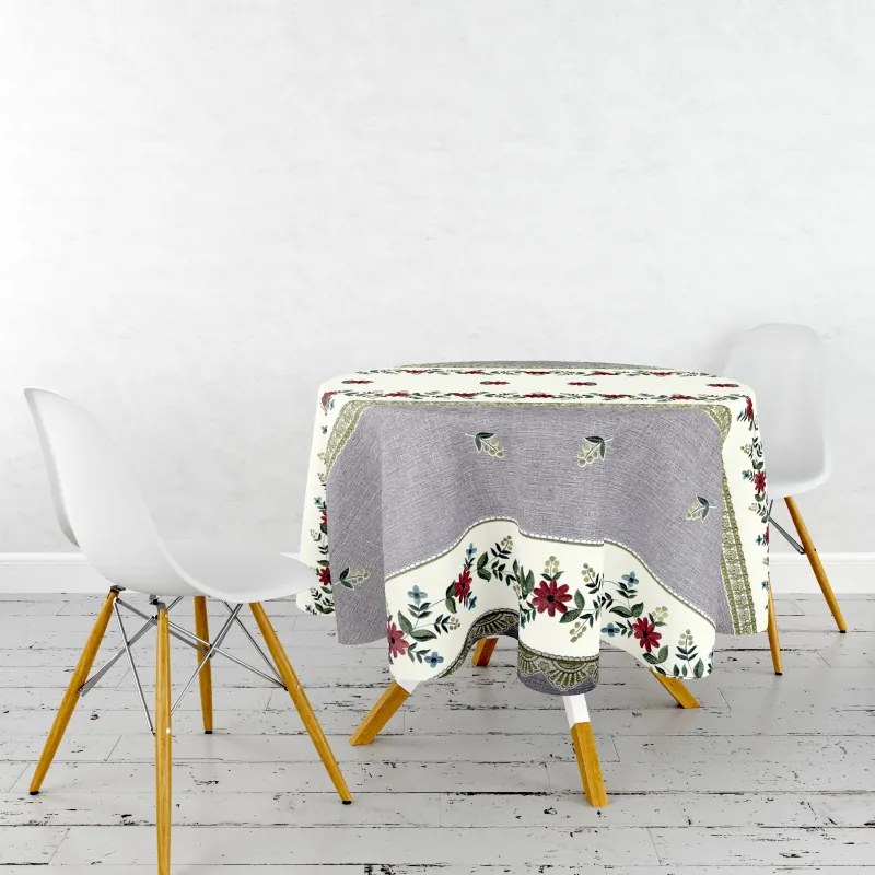 Ubrus PVC kulatý DC-1080 - Květinová elegance (různé velikosti)