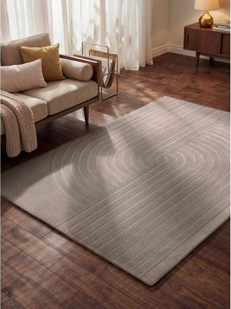 Světle šedý ručně tkaný vlněný koberec 80x150 cm Arcura – Vikosa