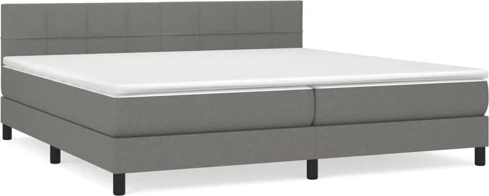 Box spring postel s matrací tmavě šedá 200x200 cm textil 3140082