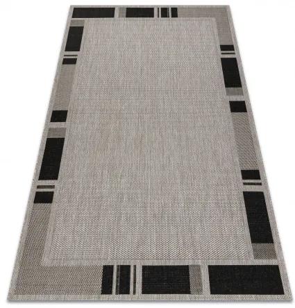 Dywany Luszczow Kusový koberec SIZAL FLOORLUX 20195 stříbro / černý Rozměr koberce: 60 x 110 cm