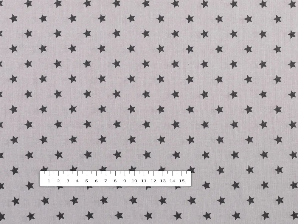 Biante Bavlněný běhoun na stůl Sandra SA-311 Tmavě šedé hvězdičky na šedém 20x160 cm
