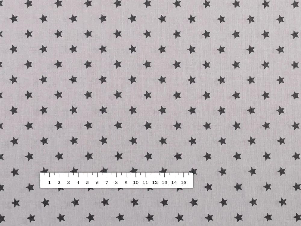 Biante Bavlněný běhoun na stůl Sandra SA-311 Tmavě šedé hvězdičky na šedém 20x180 cm