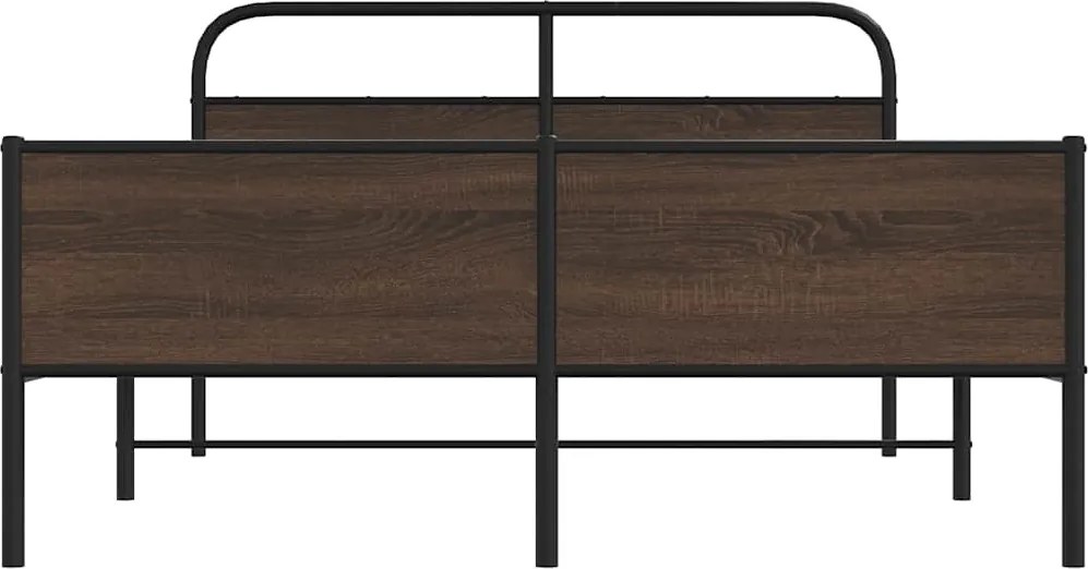 Kovový rám postele bez matrace hnědý dub 150 x 200 cm 3318708