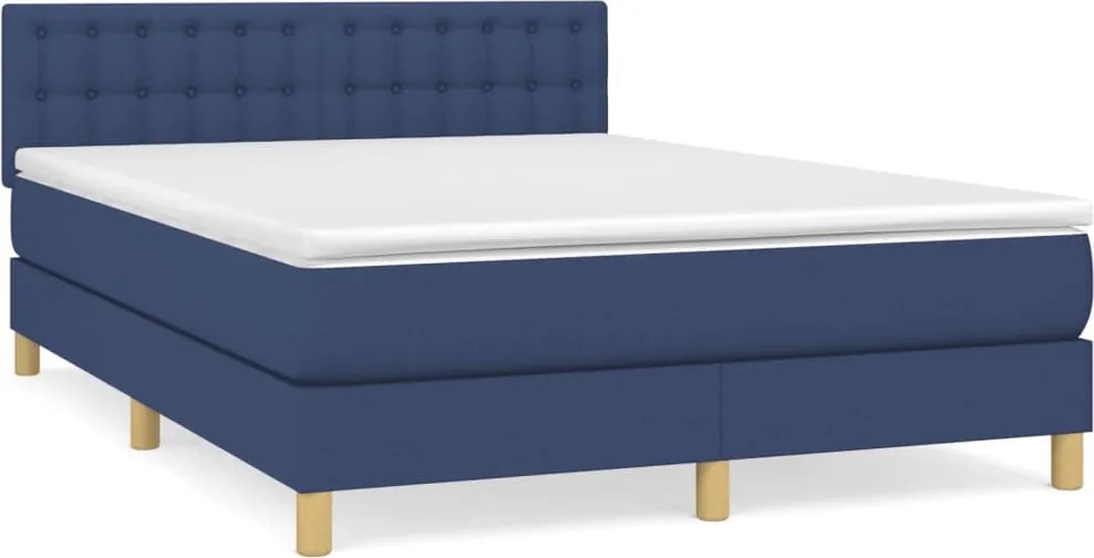 Box spring postel s matrací modrá 140x200 cm textil 3140943