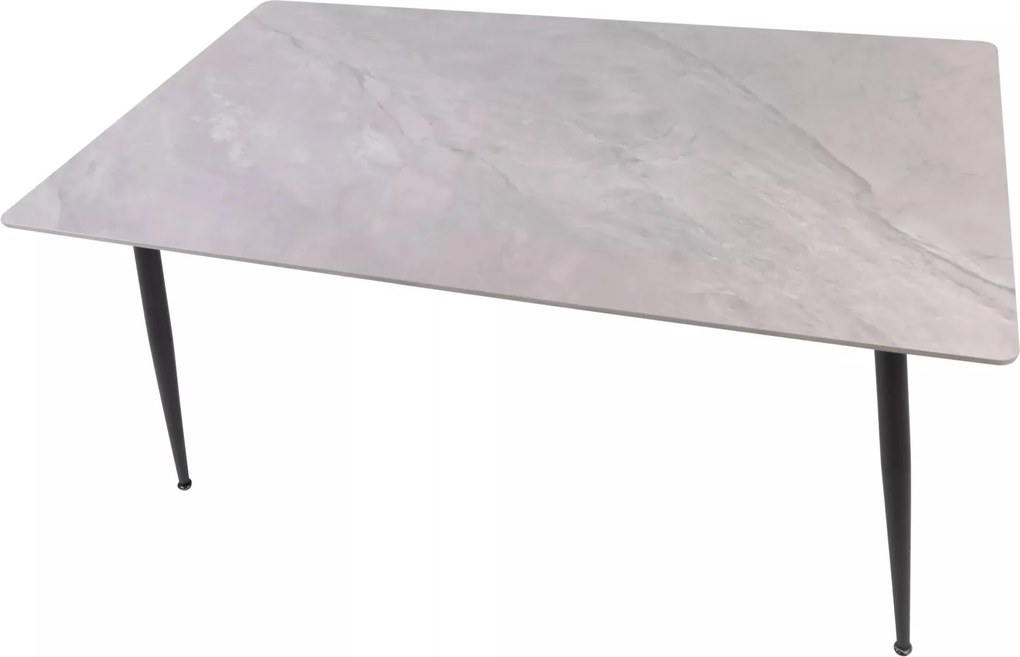 Jídelní stůl Rion 130 cm keramika šedý mramor/černý