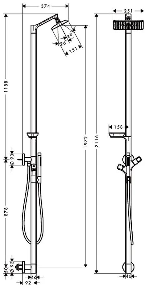 Axor Urquiola - Sprchový sloup s termostatem, chrom 11901000 - Z výstavky