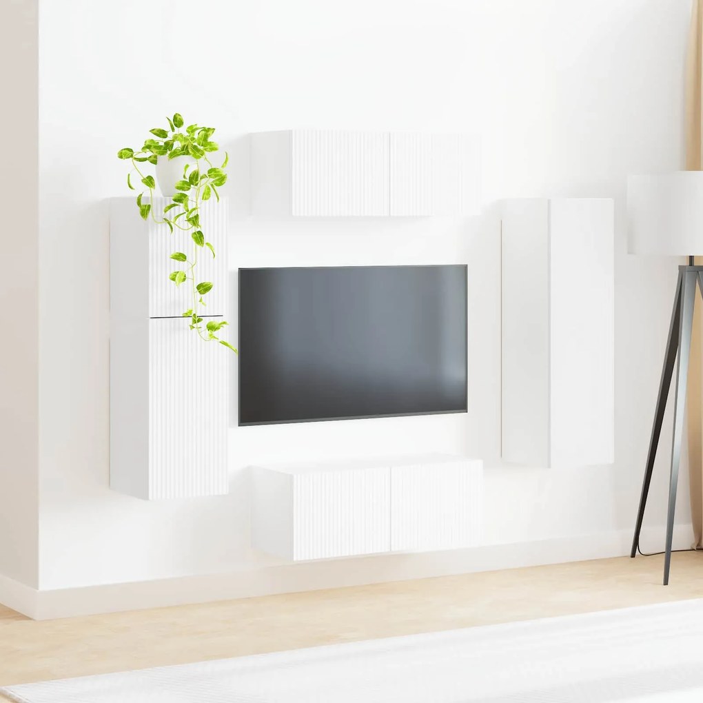 Sestava TV skříněk 4 ks Bílá Kompozitní dřevo 3409033