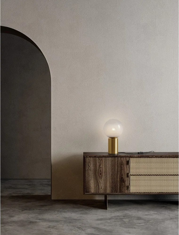 Bílá/ve zlaté barvě skleněná stolní lampa (výška 35,5 cm) Vita – Nova Luce