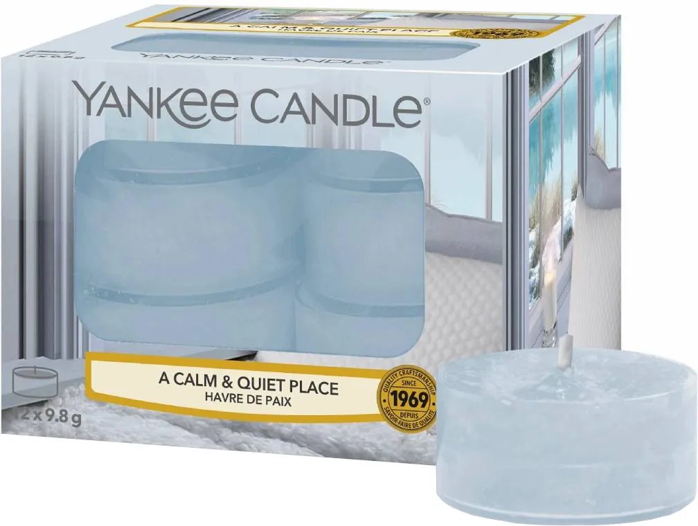 Yankee Candle – čajové svíčky A Calm &amp; Quiet Place (Klidné a tiché místo), 12 ks
