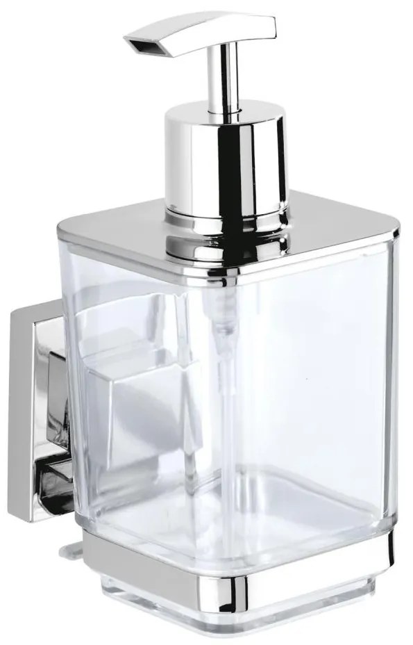 WENKO 22683100-Dávkovač mýdla VACUUM-LOC QUADRO ED 7,5x16 cm stříbrná/lesk.chrom 22683100