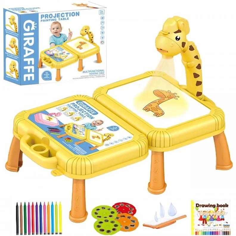 203-16B Skládací projekční stolek na obkreslování pro děti Žlutá
