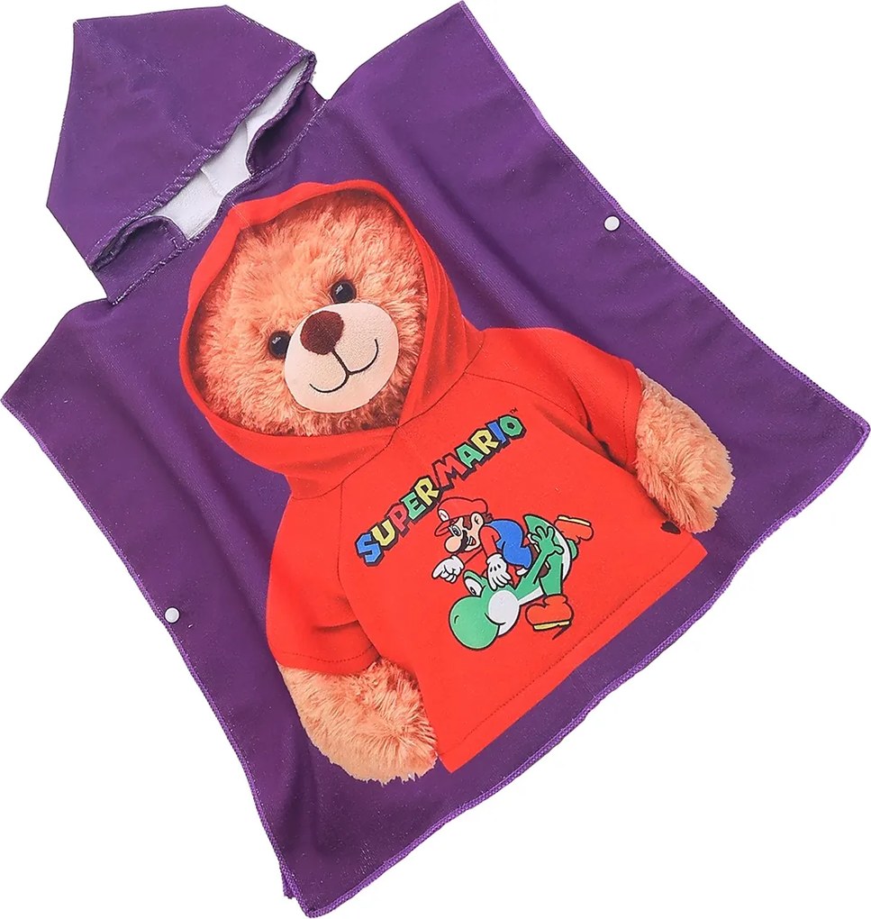 Dětské pončo TEDDY MARIO fialové Rozměr: 60 x 120 cm