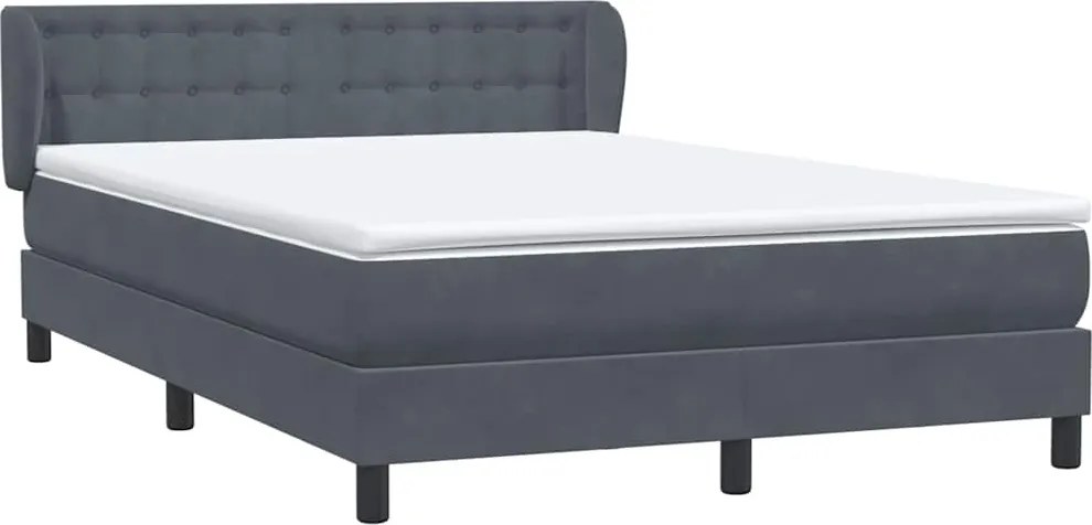 Box spring postel s matrací tmavě šedá 160x210 cm samet 3317866