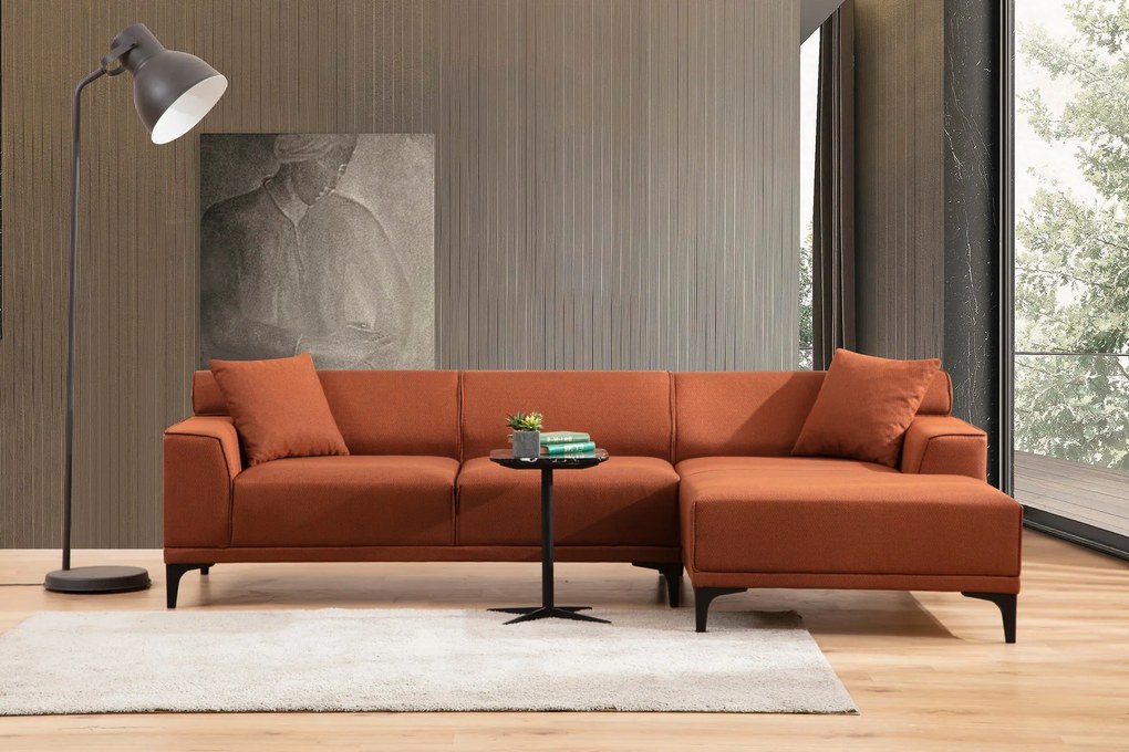 Hanah Home Rohová pohovka PETRA oranžová pravá 560ARE1606