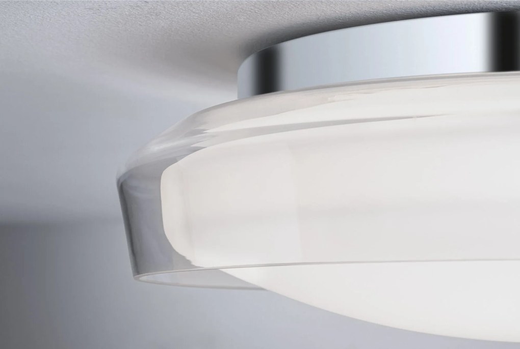 Paulmann 71078 Luena, koupelnové stropní svítidlo LED 11,5W 3000K, sklo/chrom, průměr 25cm, IP44