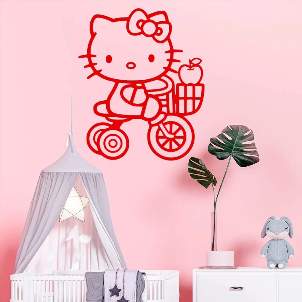 Živá Zeď Samolepka na zeď Kočička Hello Kitty Barva: černá