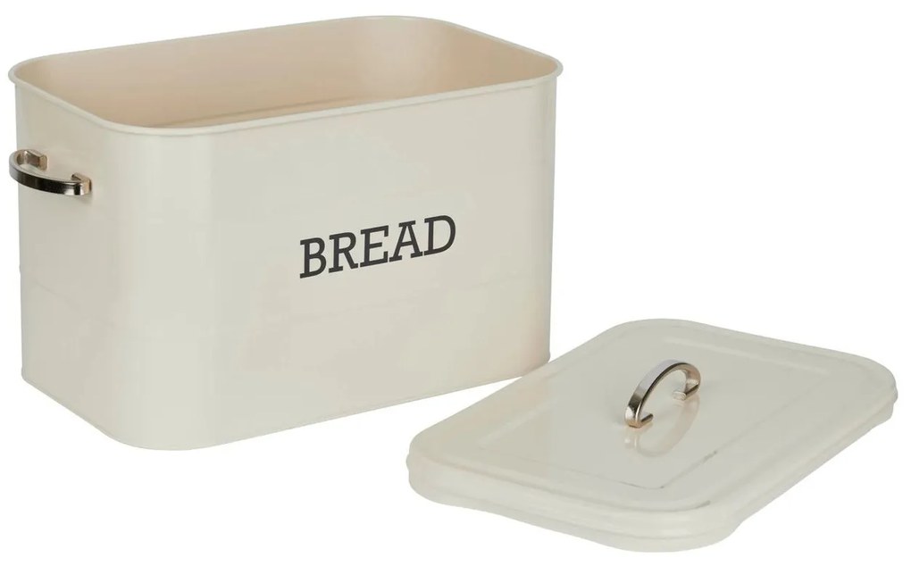 Kitchen Craft Kovový box na pečivo Bread Cream, krémová barva, kov