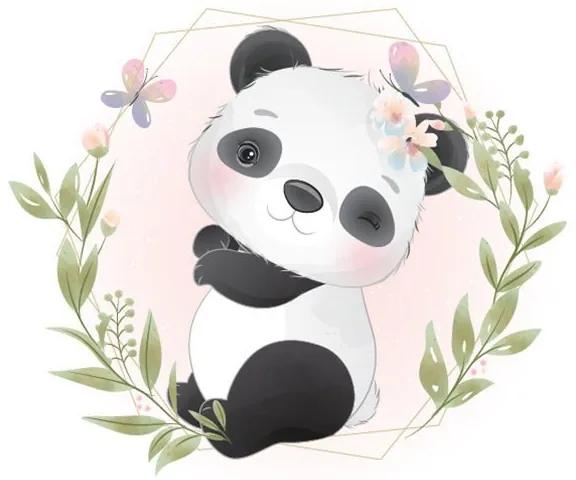 Plakát Panda v květinách